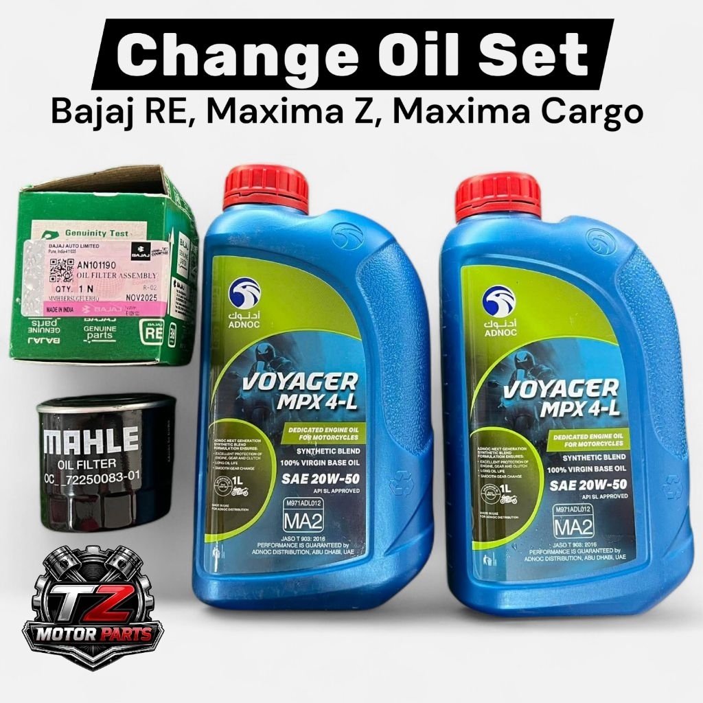 Bajaj RE, Maxima Z, Cargo CHANGE OIL SET (2 liters with filter ...