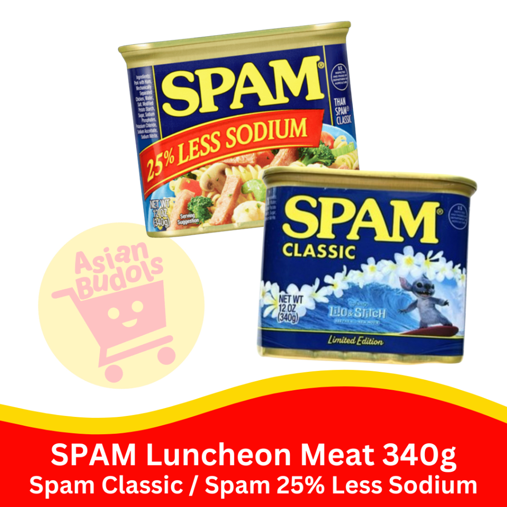 SPAM Luncheon Meat 340g (Spam Classic / Spam 25% Less Sodium) | Shopee Philippines