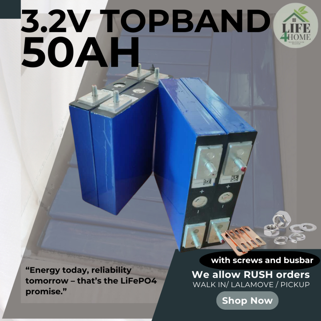 1PC OR 4PC 3.2v TOPBAND 50ah Lifepo4 Battery Solar Energy Power Lithium ...