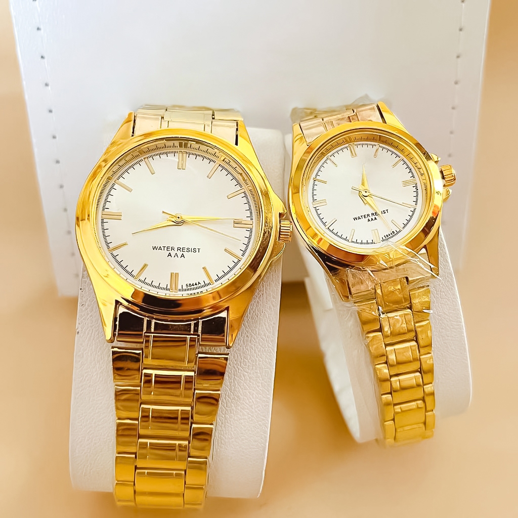 Sweet JnJ Buy 1 take 1 Couple Watch 18K Gold Watch for Women and Men ...