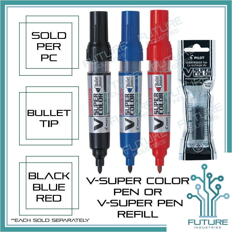 V Super Color Vsuper Color Permanent Marker Cartridge Type Refillable ...