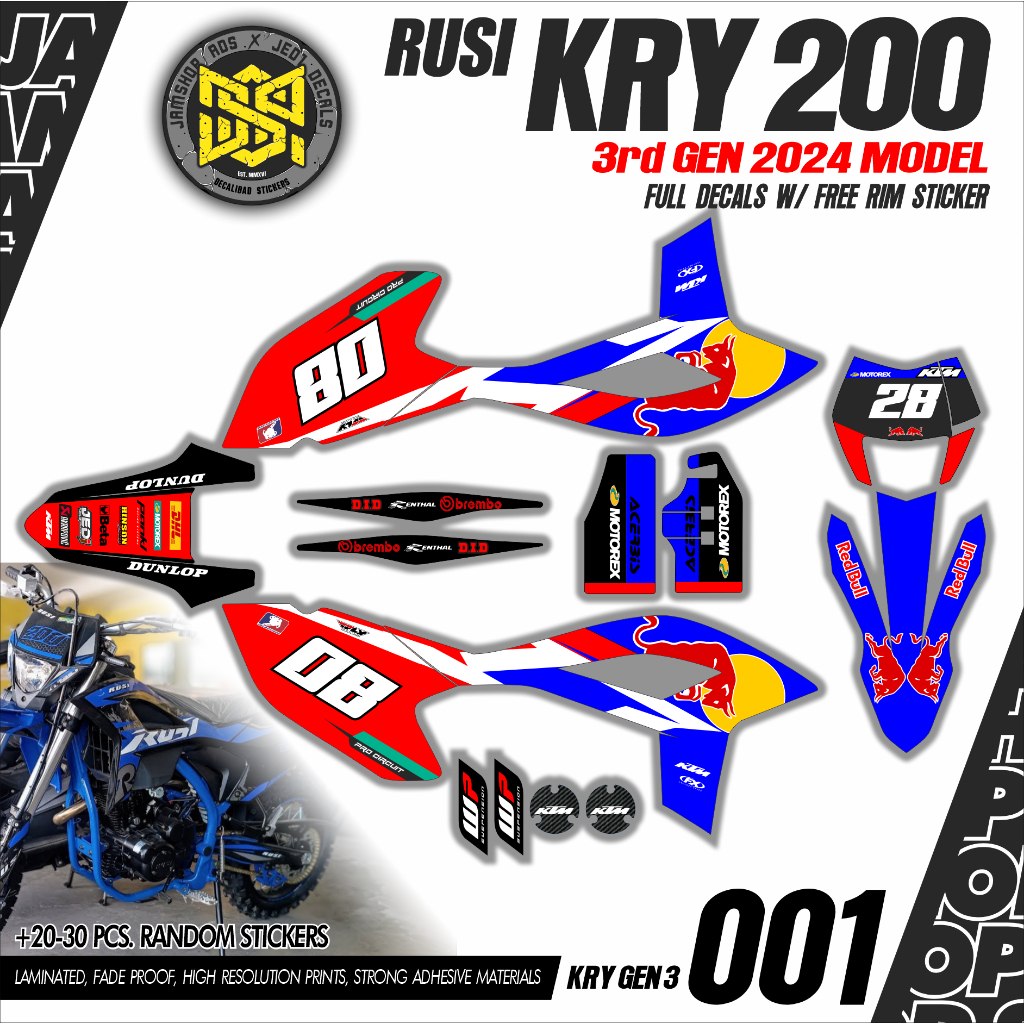 Rusi KRY 200 - 3rd Gen 2024 Model Full Decals | Shopee Philippines
