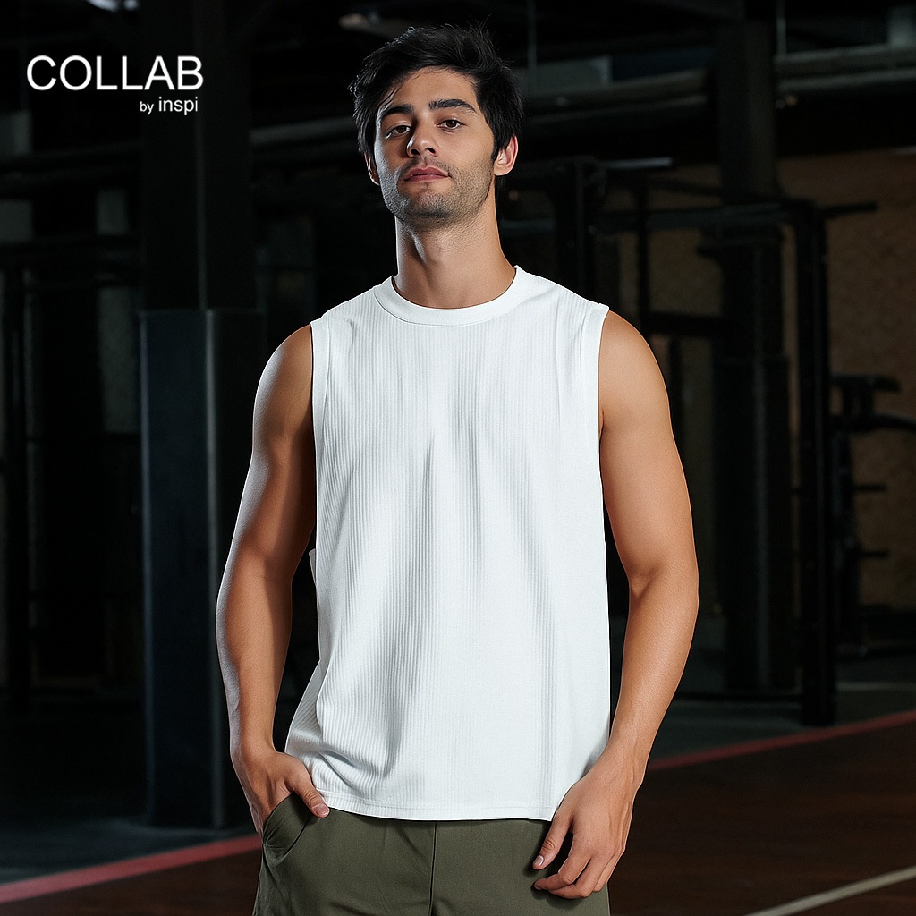COLLAB by Inspi Waffle Muscle Tees Sando Collection For Men Plain ...