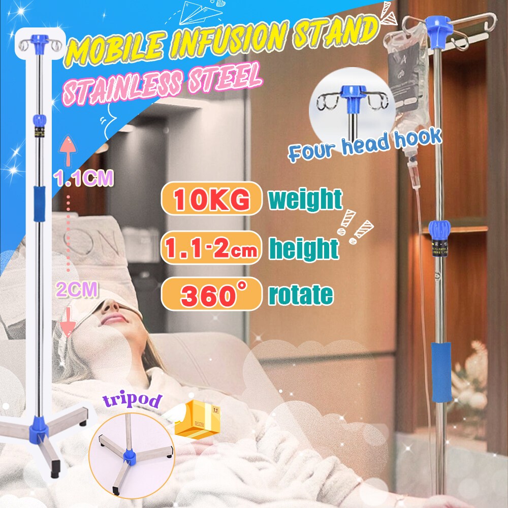 IV Stand Portable Adjustable Medical IV Fluid Stand Stainless Steel IV ...
