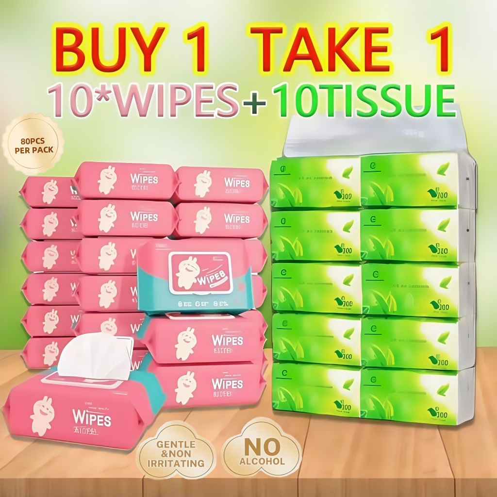 Buy 1 Take 1 Wipes for Baby Organic Baby Wipes 80pcs Per Pack Wet Wipes ...