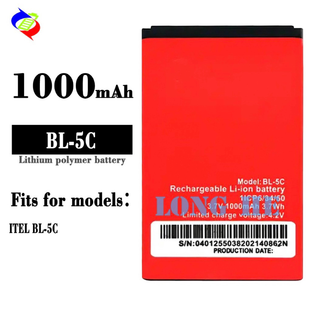 Battery for itel BL-5C 1000mah Mobile Phone Li-ion Battery | Shopee ...