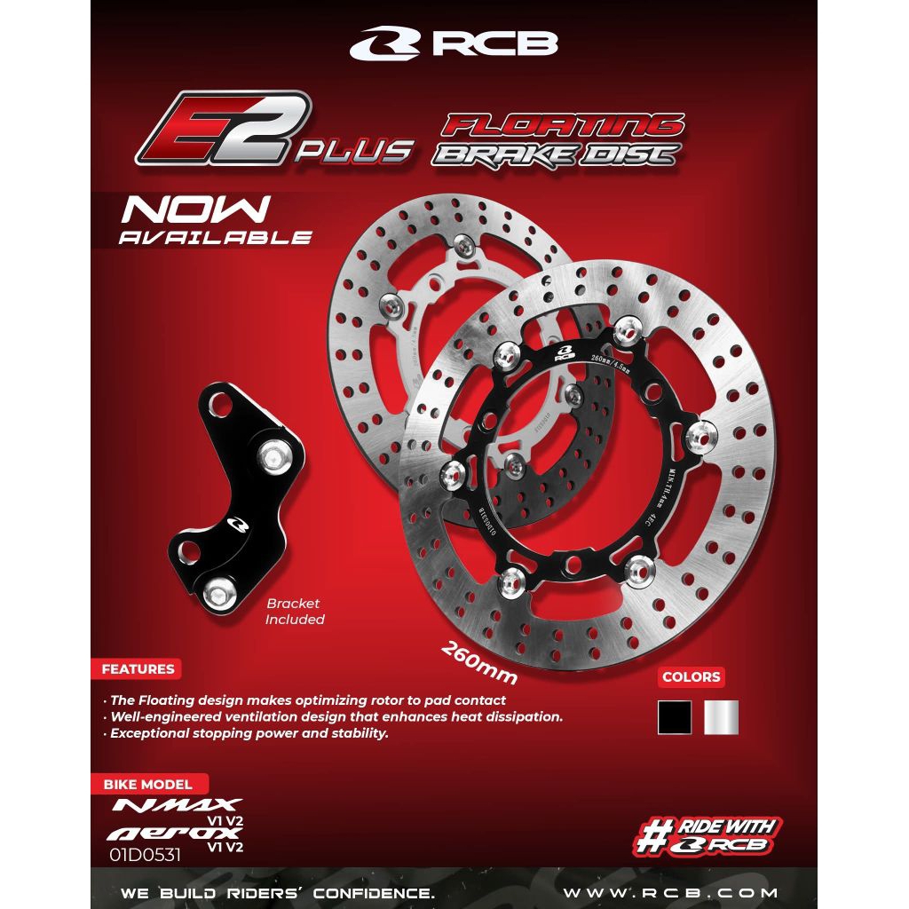 RCB E2+ Front Floating Big Disc 260mm for Yamaha Aerox v1 v2 / NMAX v1 ...