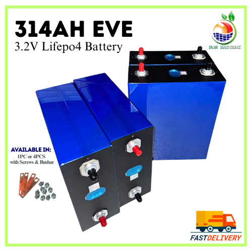 Brandnew EVE 314AH 3.2V MB31 Prismatic - LiFePo4 Battery 3.2V Lithium Iron Cell Free Busbar ...
