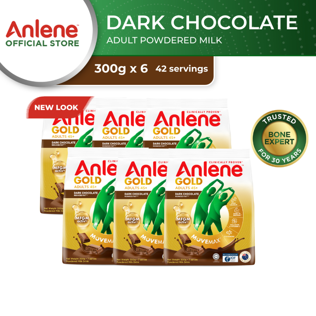 Anlene Gold Movemax Adult Milk Powder Chocolate 300G x6 | Shopee ...