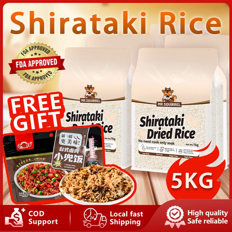 【FREE GIFT】 Mr Squirrel Shirataki Rice Original 1kg 5kg Shiritake Rice ...