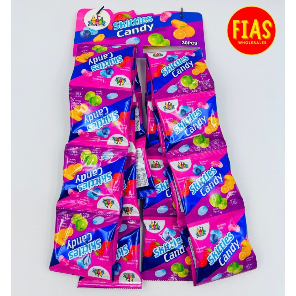 30 packs Funny Castle Skittles Fruit Candy Wholesale Paninda | Shopee ...