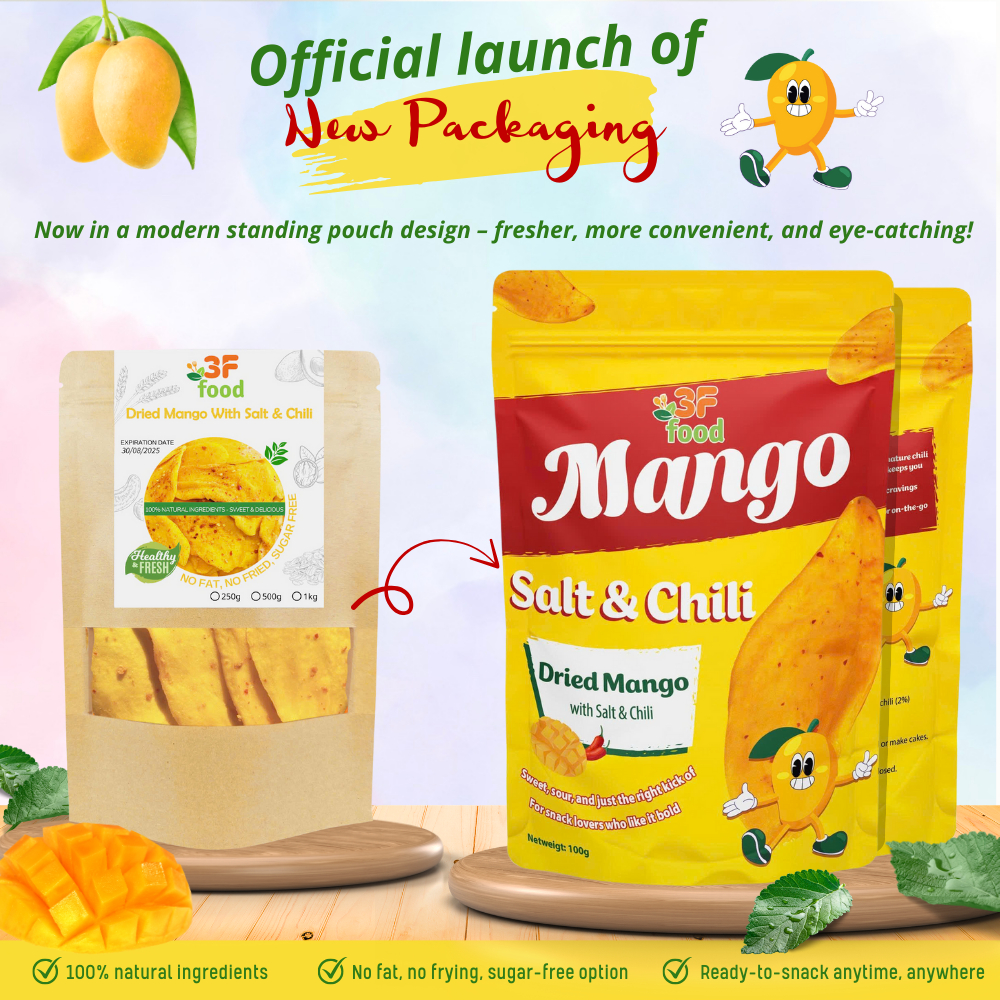 DRIED MANGO 3F FOOD Healthy snacks, Dried Mango Low Sugar, from VIETNAM ...