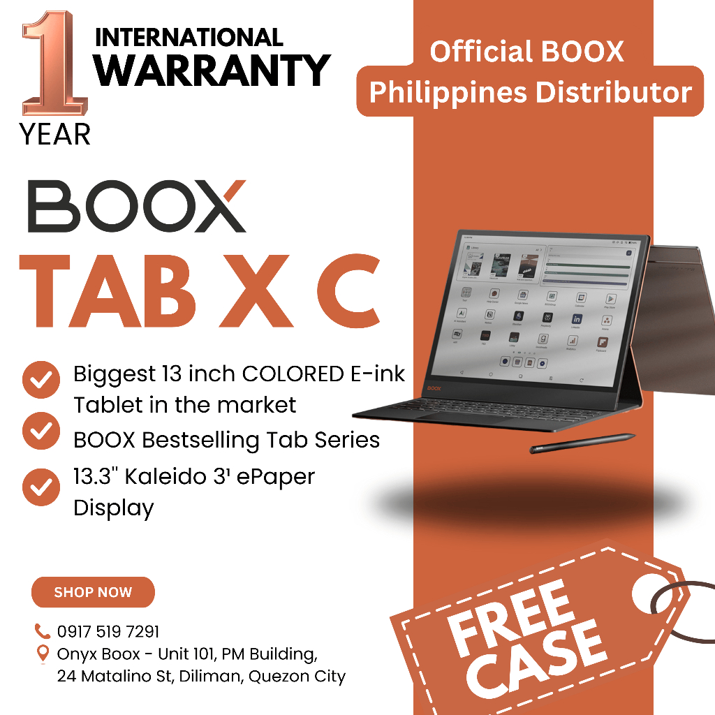 BOOX Tab X C 13-inch Colored E-ink e-reader and Tablet with InkSpire ...