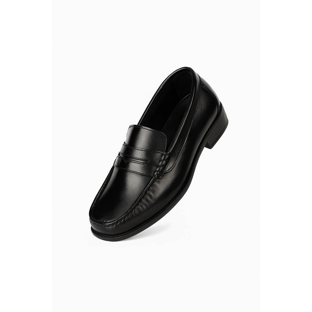 Ilakad Classic Penny Loafer ( 2 colors) with Heel Men Leather Shoes ...