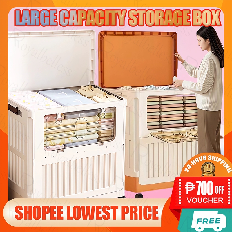 160L Large Capacity Storage Box Clothing And Toy Storage Foldable ...