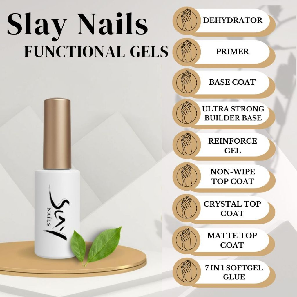 Slay Nails Base Coat / Non-wipe Top Coat / Matte Top / Primer / Soft ...