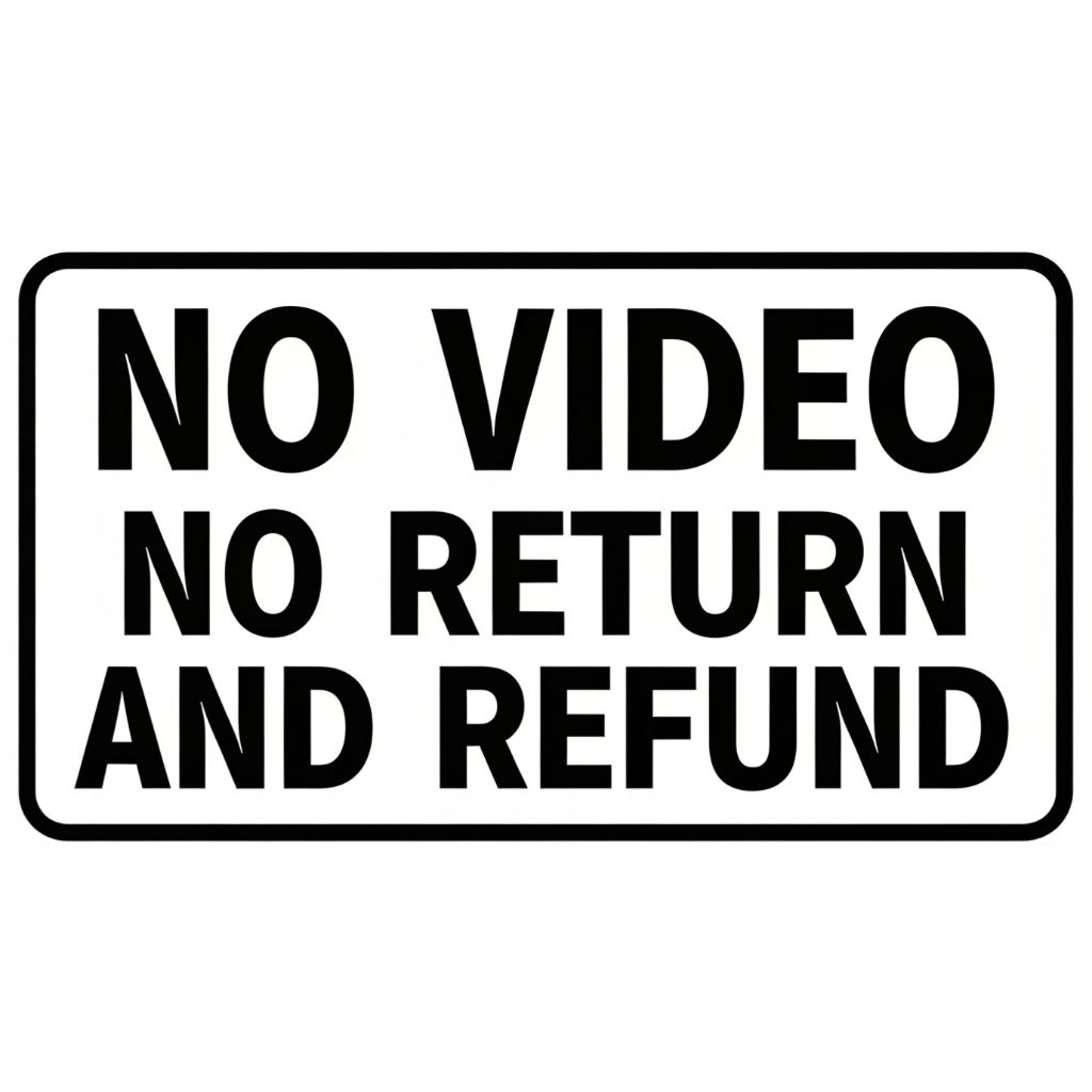 No video no return refund label sticker waterproof 50x30mm 100 pcs ...