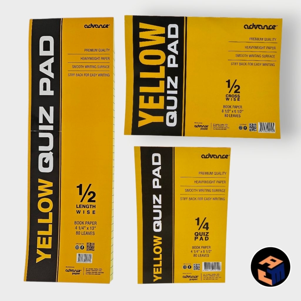 Advance Yellow Ruled Pad - Quiz Pad Set of 3 Pieces | Shopee Philippines
