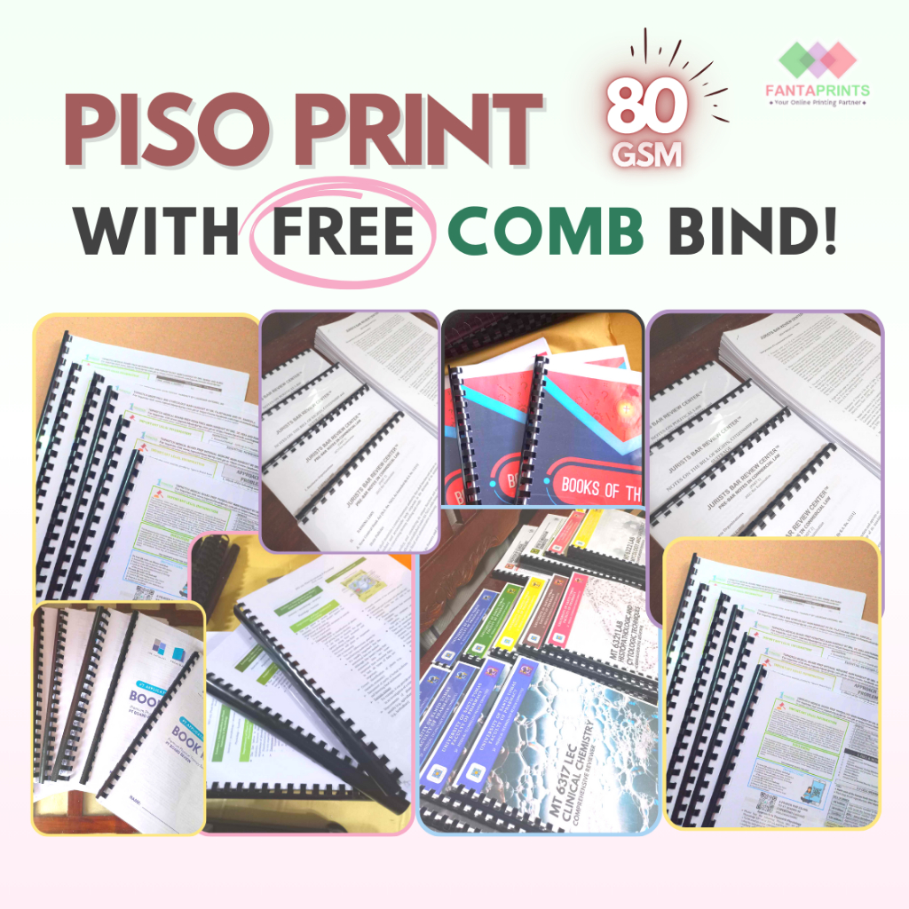 PISO PRINT 80gsm with FREE Ring Bind by Fantaprints! (Documents ...