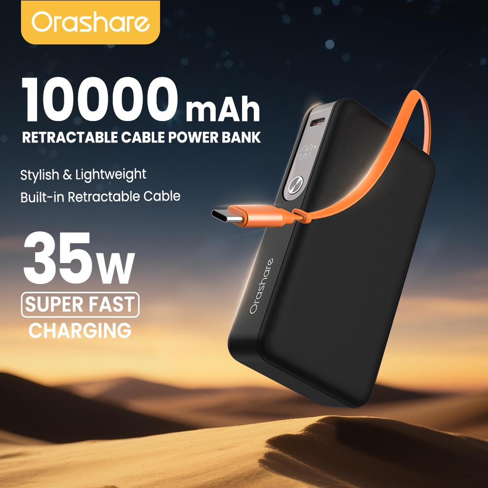 Orashare PR12 10000mAh Power Bank 35W Fast Charging with Built-in Type ...