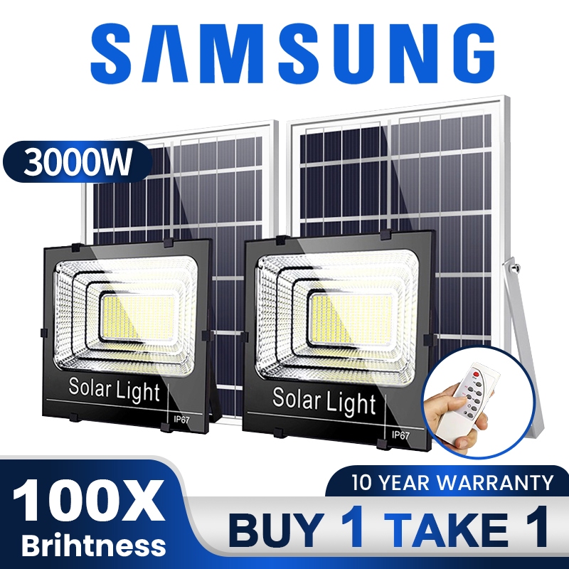 3000W Solar Light BUY 1 TAKE 1 Outdoor LED Lamp IP67 Waterproof Sensor ...