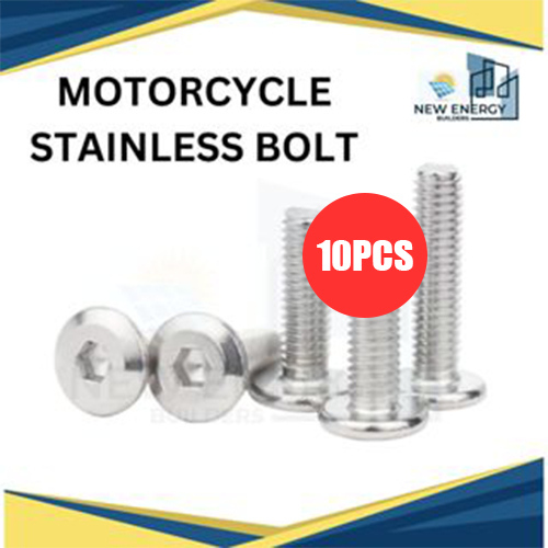 N.E.B || 10PCS Motorcycle Stainless Bolts 6X16 6X20 8X20 8X25 BODY BOLT ...