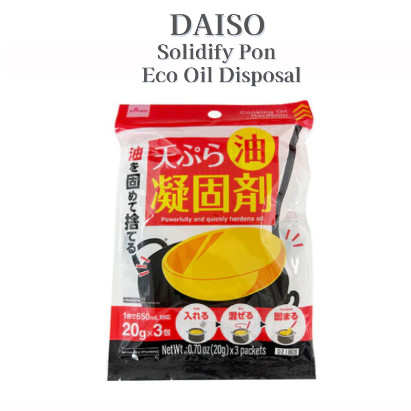 Daiso Natural Tempura Oil Solidifier Powder – Solidify Pon 3 Sachets ...