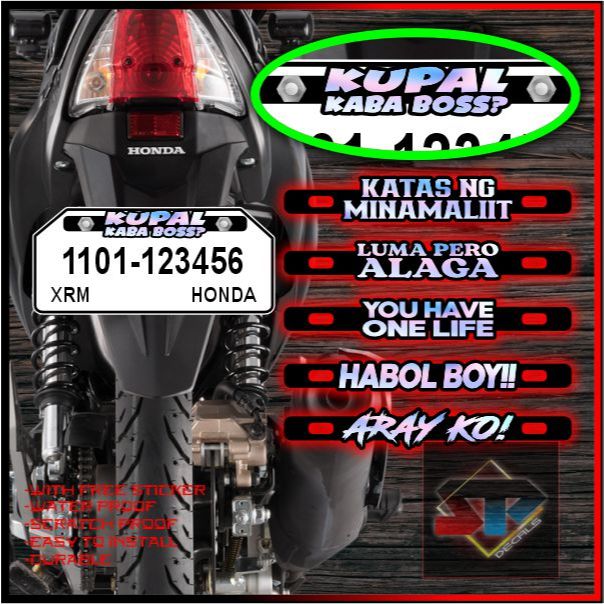 Motorcycle Plate Number Badge Acrylic emblem HOLOGRAM | Shopee Philippines