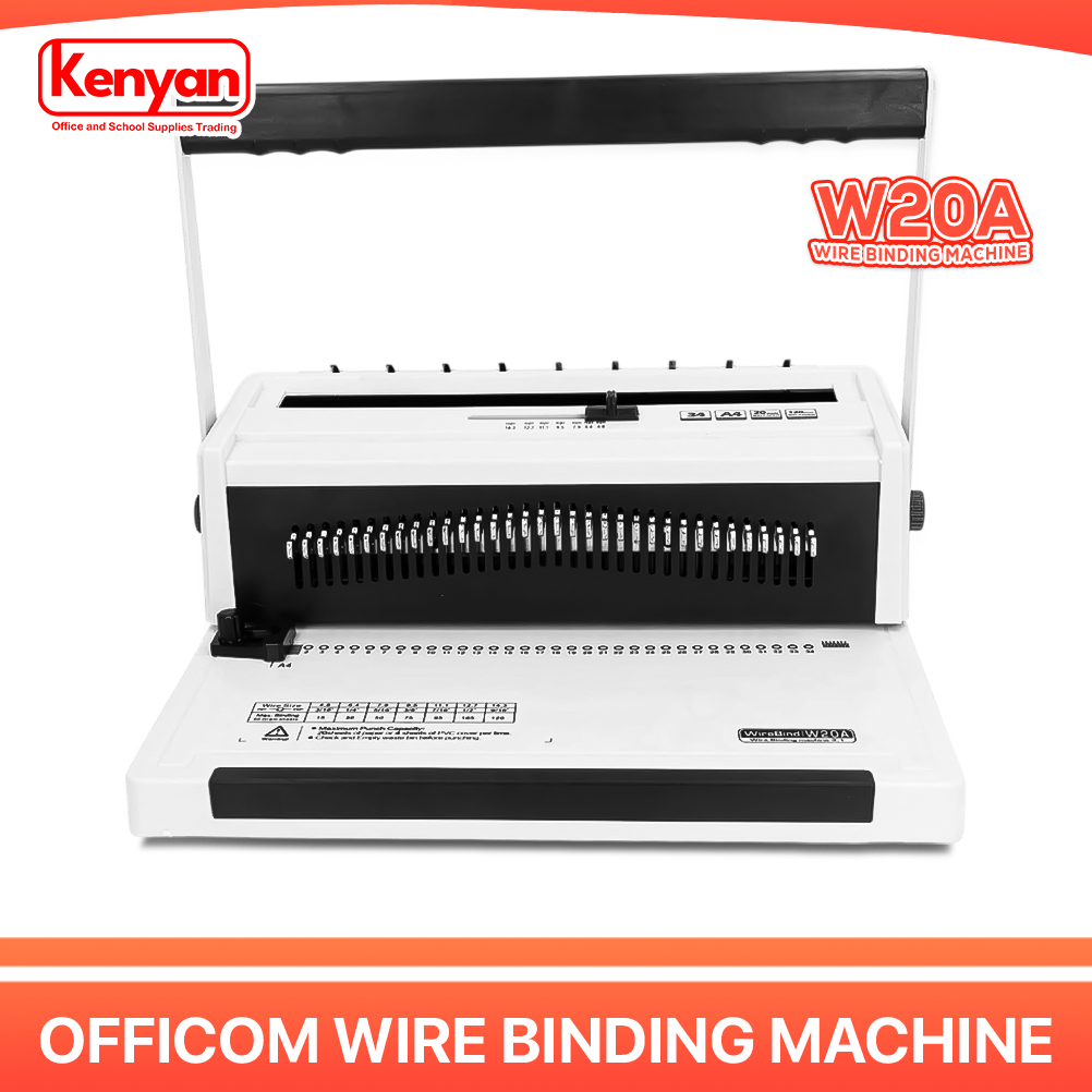 Officom Wire Binding Machine W20A A4 Heavy Duty 3:1 Binder Notebook Double Loop 34 Holes 20 ...