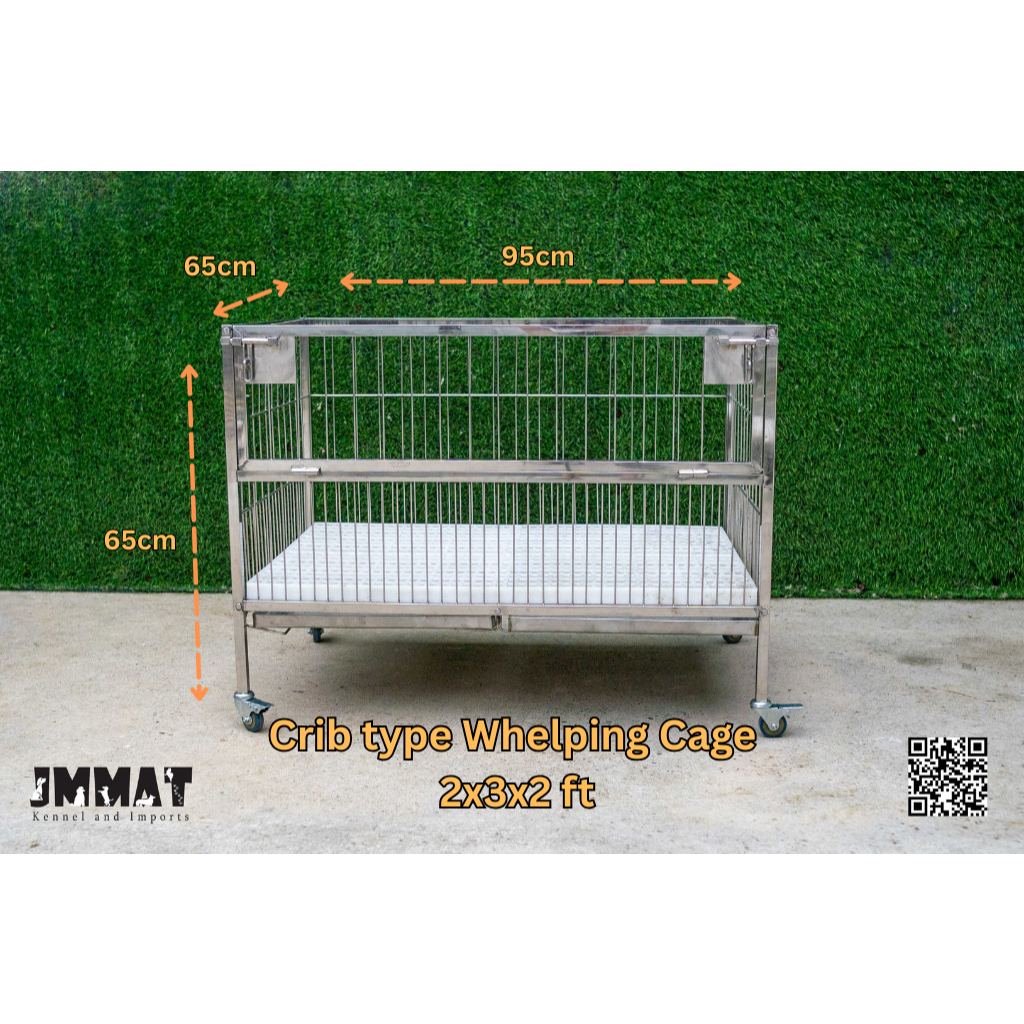 2x3x2 ft - Crib type Whelping Cage 304 Stainless-Steel Heavy-Duty Cage ...