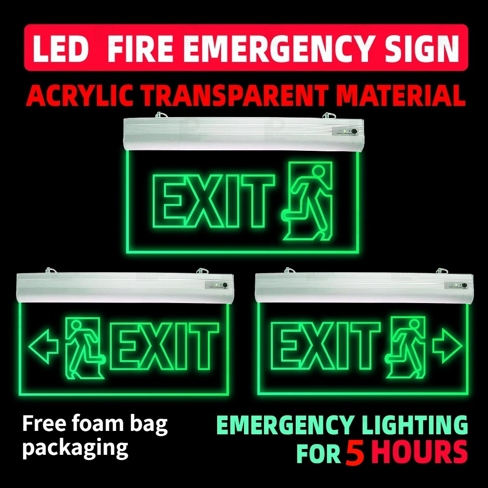 COD Rechargeable Emergency Exit Light LED Fire Exit Signage with Backup ...