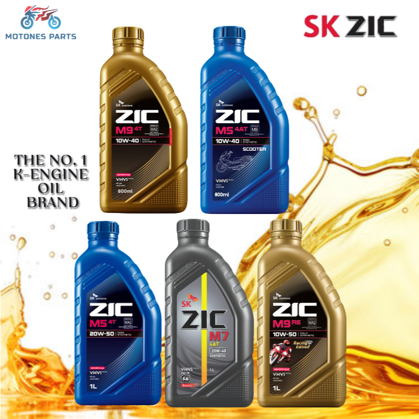 SK ZIC GENUIN OIL M9 M7 M5 10W40 20W50 FULLY SYNTHETIC 800ML 1L 100% ...