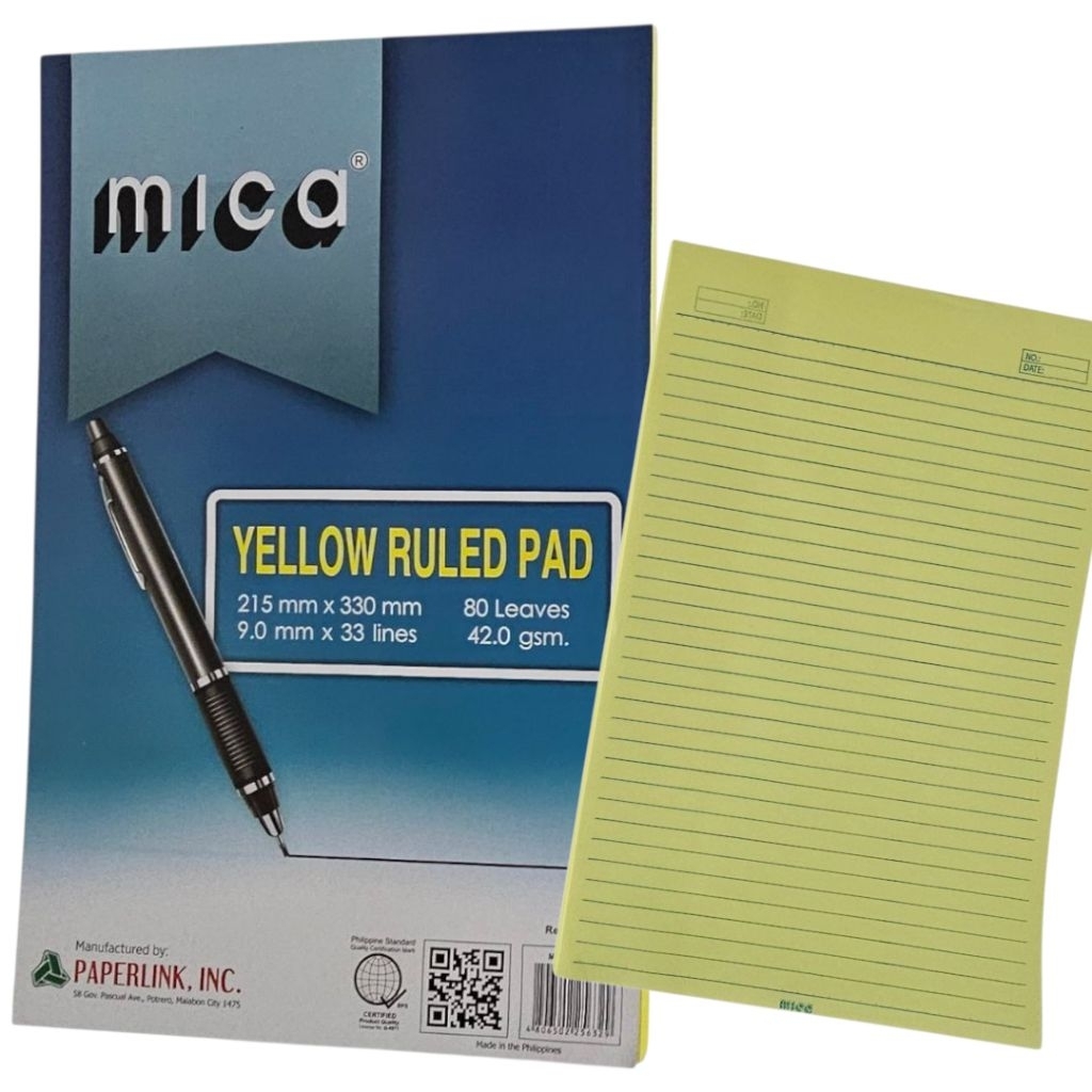 MICA Yellow Ruled Pad 80 Leaves | Shopee Philippines