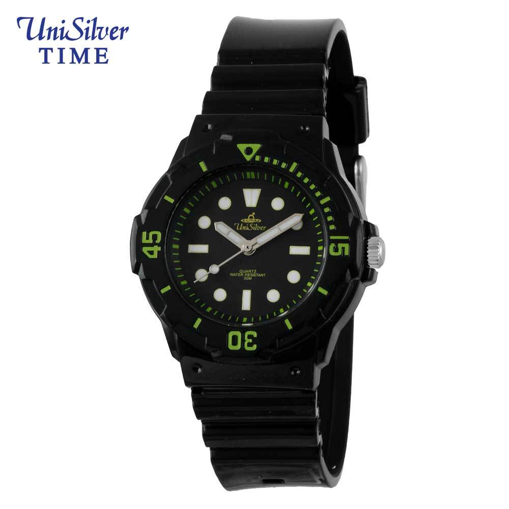 UniSilver TIME UBIQ ALPHA Women's Analog Black Rubber Watch KW3911-2106 ...