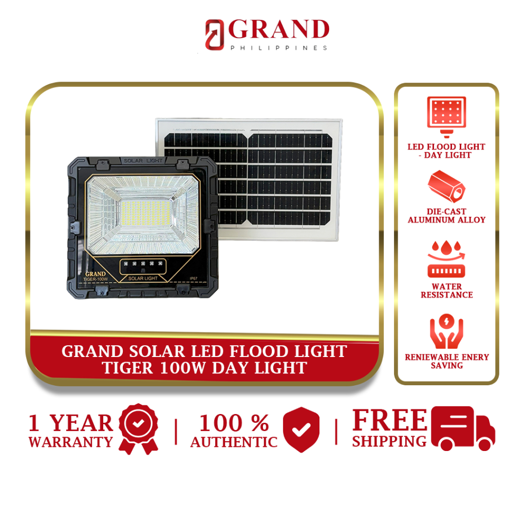 Grand TIGER Solar LED Flood Light 100/300/600/800/1000 Watts Daylight ...
