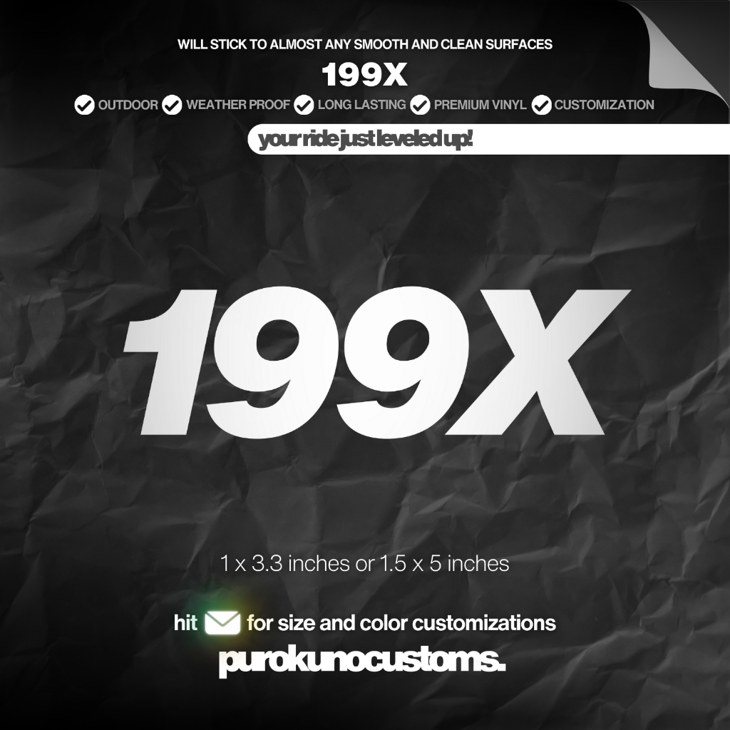 199X Cutout Sticker Decal for Motorcycle, Car, and Bike | PUROKUNO ...