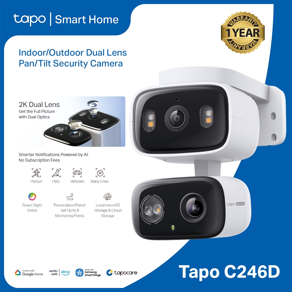 Tapo Official Store | TP-Link | C246D | Indoor/Outdoor | Dual Lens | Pan/Tilt | Security ...