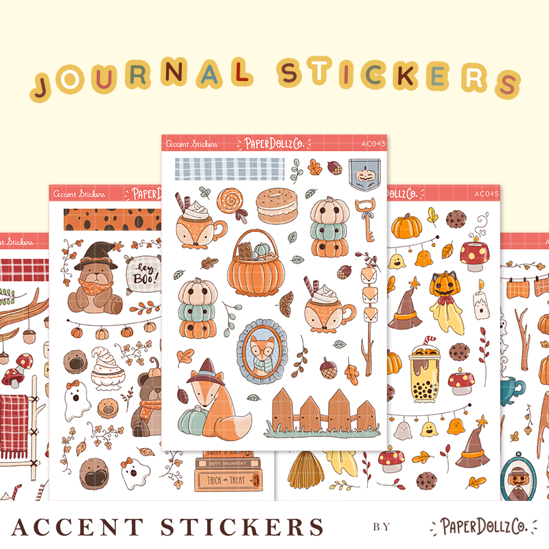 Fluffy Tails |Accent Sticker | AC041 AC042 AC043 AC044 AC045| Halloween ...
