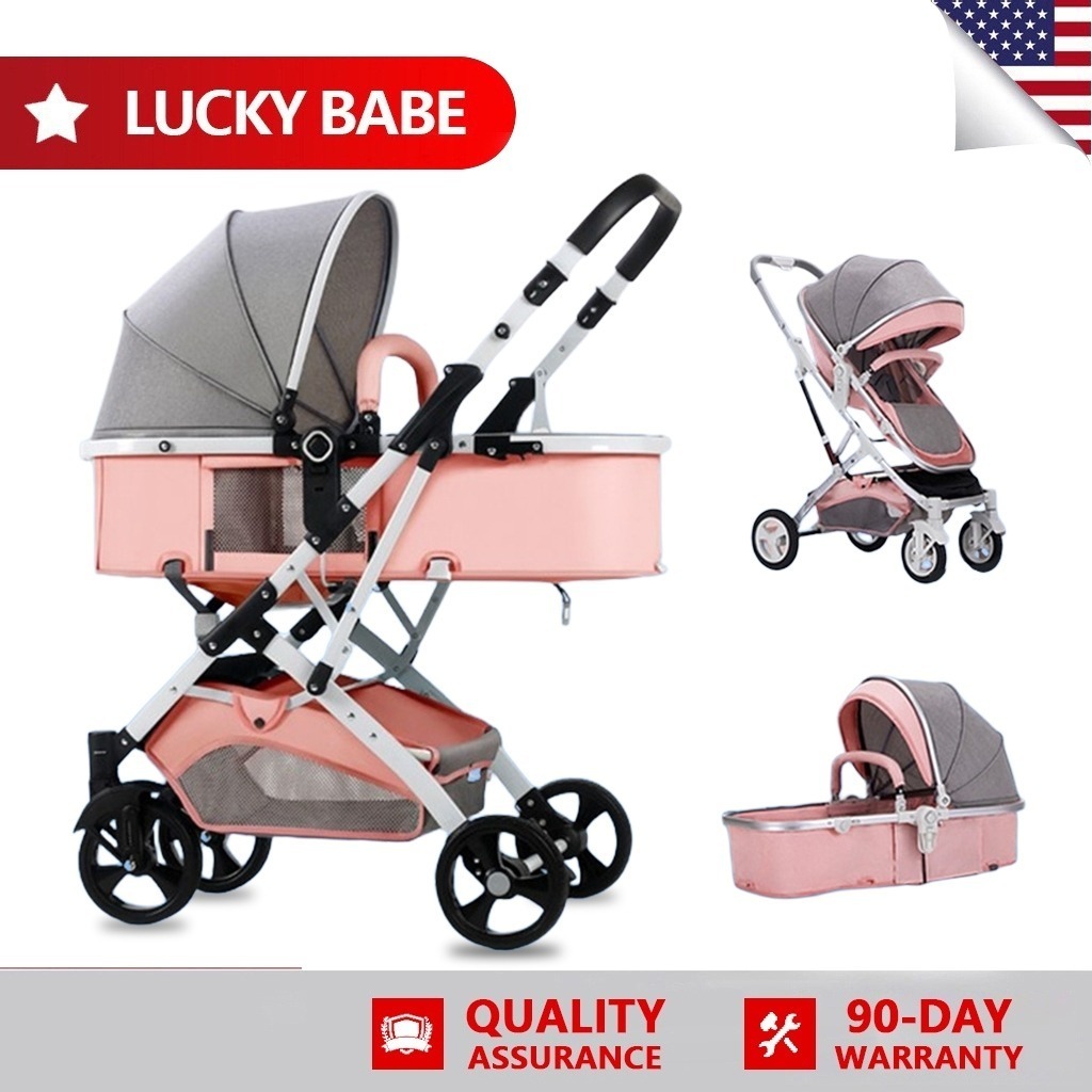 BAIERDI Baby stroller folding bidirectional shock-absorbing stroler for ...