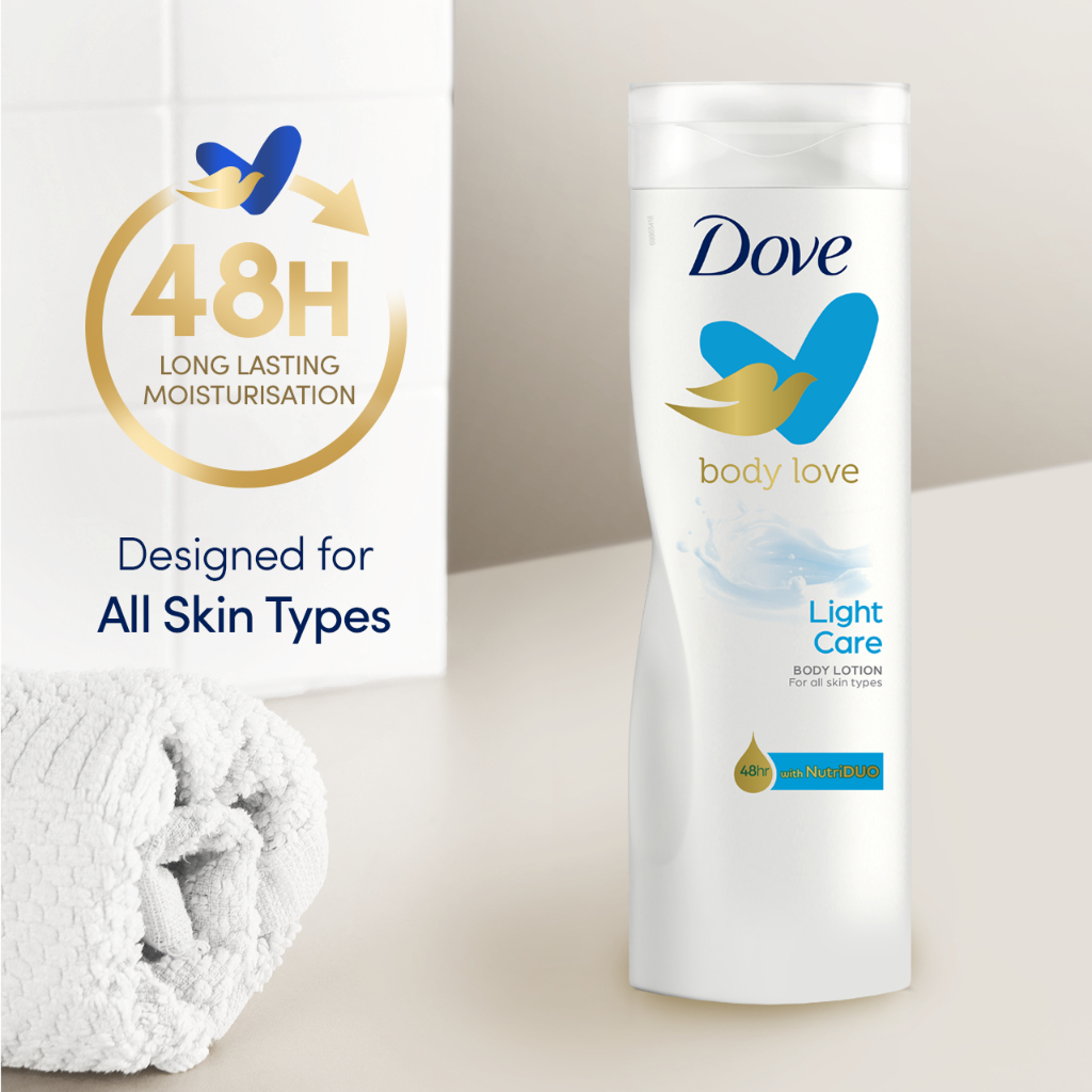 Dove Body Love Lotion Light Care, For All Skin Types 400ml | Shopee ...