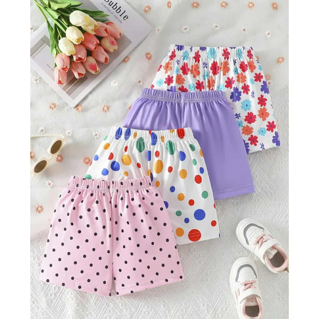 4pcs Assorted Youngsters Shorts Summer Female Baby Lace Wide Leg Shorts ...