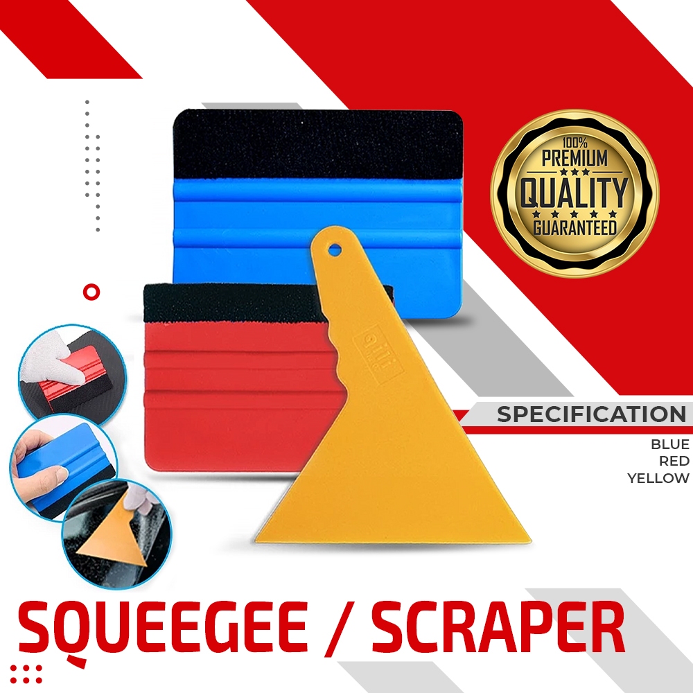 Squeegee For Car Sticker Blue | Red & Small Triangular Scraper For Car ...