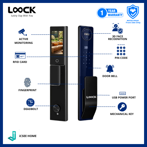 LOOCK F14 SMART Digital DOOR LOCK Keyless Entry Smart Home Device ICSEE ...