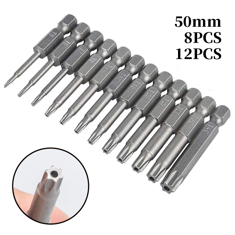 8/12Pcs Hex Shank Screwdriver Head Bits High Torque Resistance 50mm ...