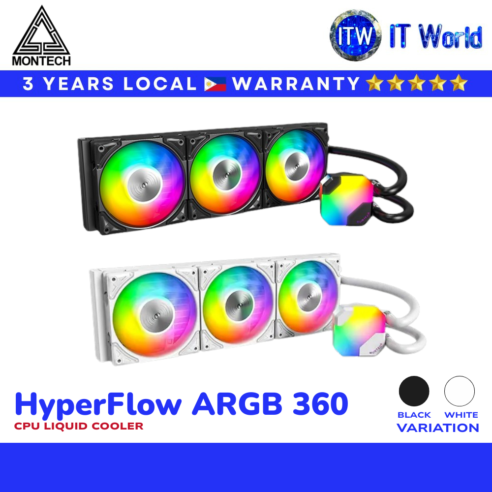 Montech HyperFlow ARGB 360 AIO CPU Liquid Cooler Chill in Style (Black | White) | itw | Shopee ...