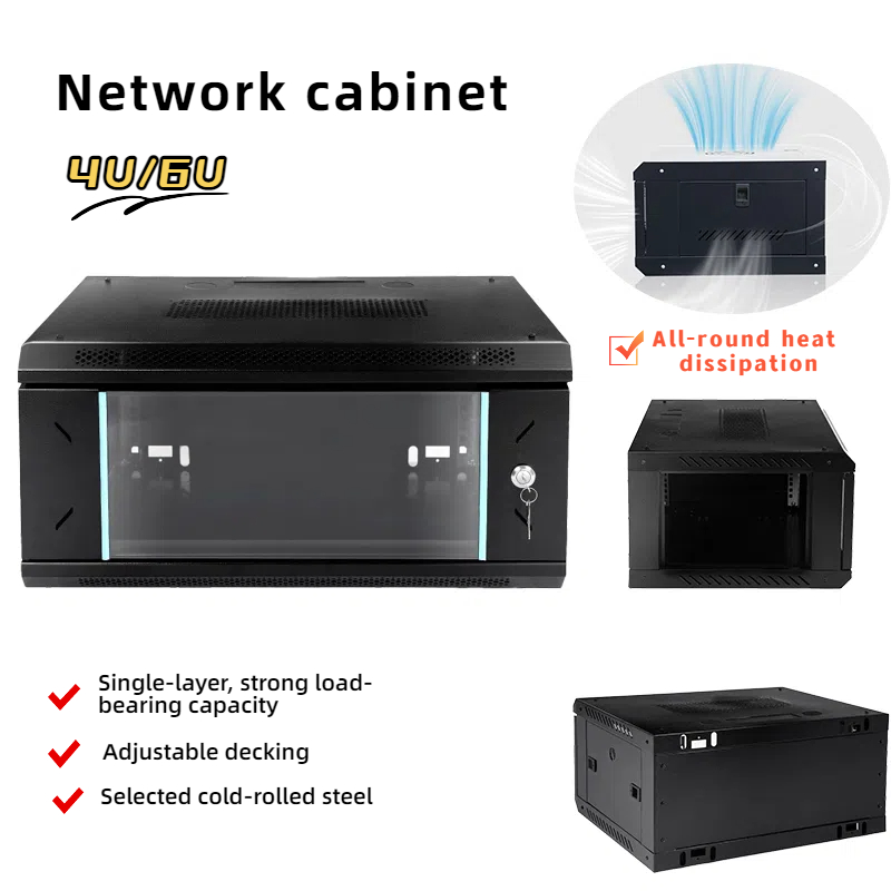 4U/6U Wall Mount Network Server Cabinet Enclosure Rack Panel with ...