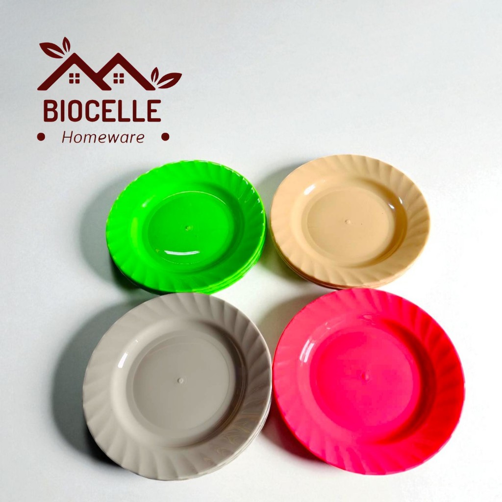 Biocelle Plastic Party Plates Reusable - 10 Inch - 6 PCS | Thick Round ...