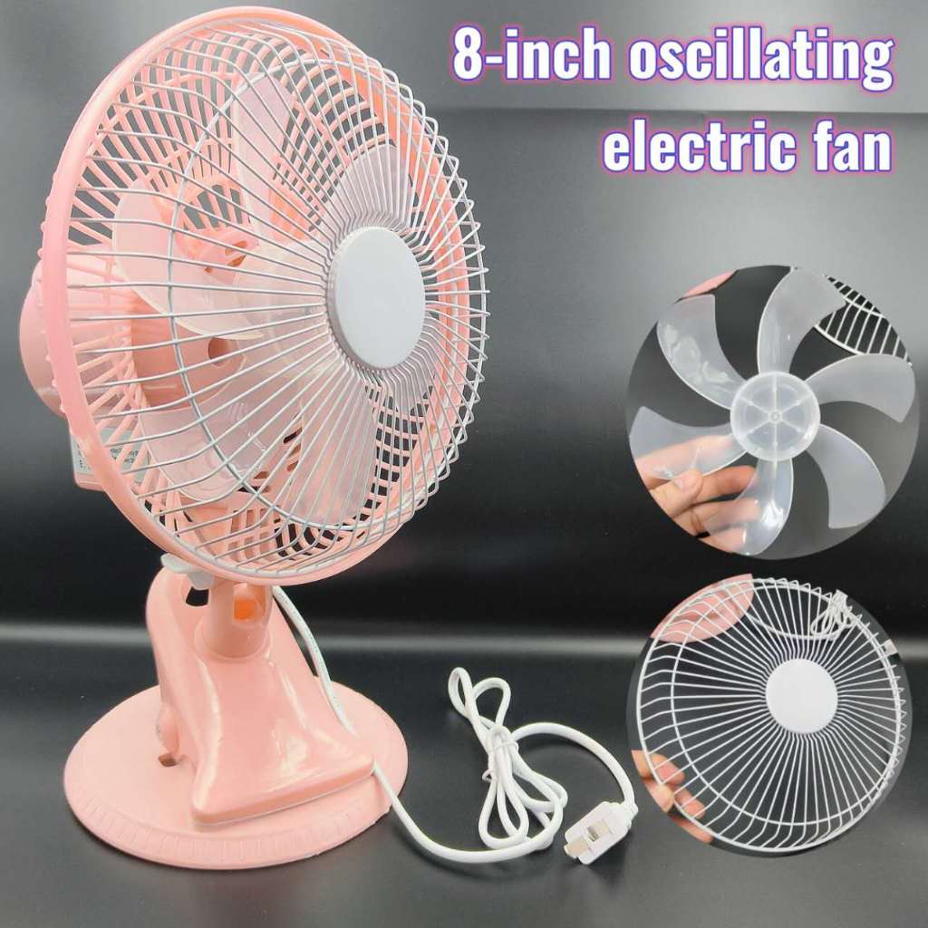 LYX Portable Clip-On Countertop Oscillating Fan 8-inch 6-Blade Wall ...