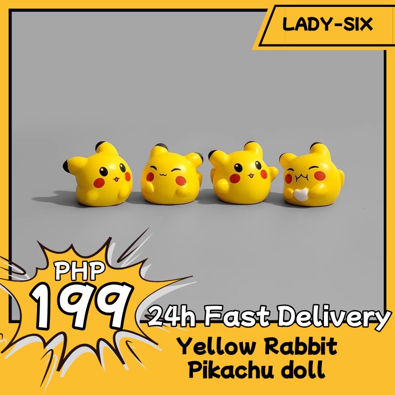 【24h fast delivery】 Miniature Pokémon Yellow Rabbit Pikachu doll ...
