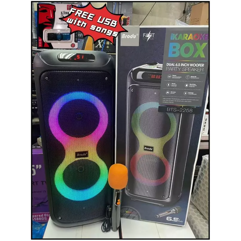 Brodu BTS-1989/BTS-2258 [FREE USB w/ songs] Bluetooth Karaoke Speaker ...